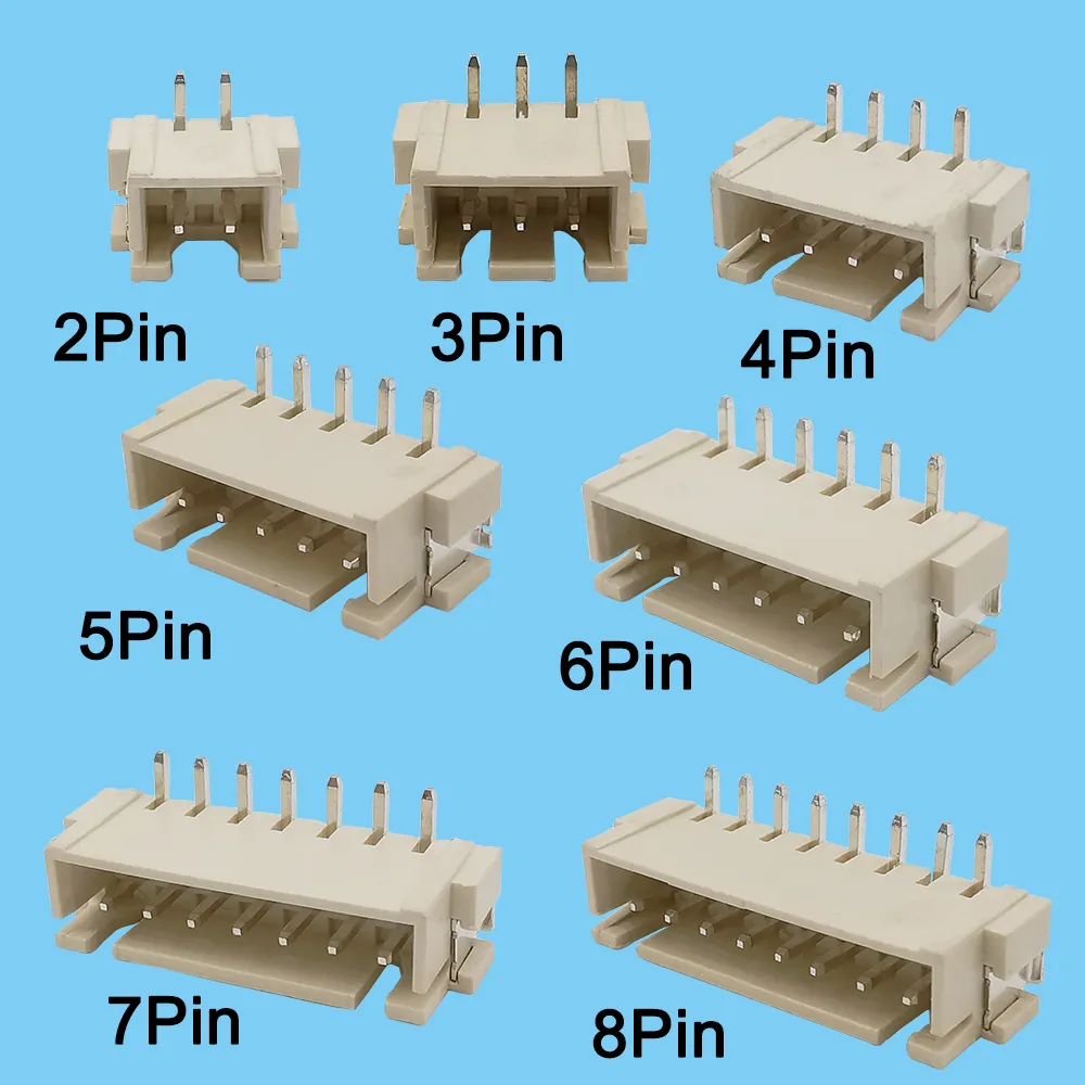 XH2.54mm Pin Header Connectors: 2 8 Pin Housing Wire Connector SMD ...
