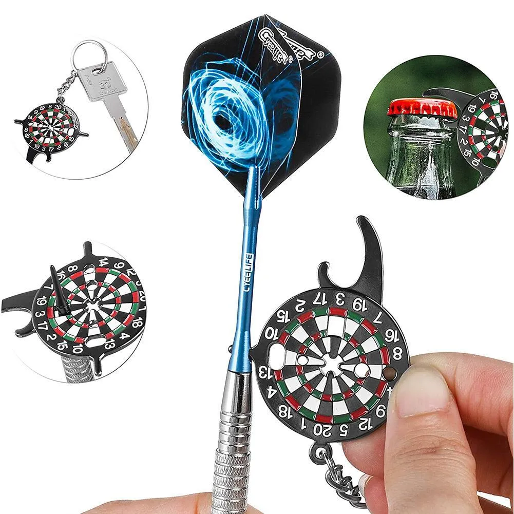 Vintage Unisex Dart Board Pendant Keychain with Metal Ring and Hanging ...