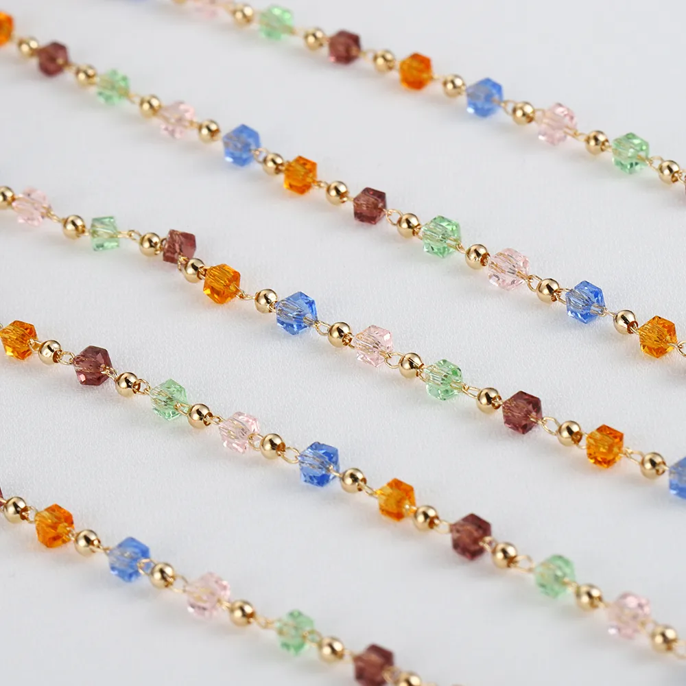 Necklace Chains for Jewelry Making: 1 Meter Bohemian Beaded Chain, KC ...