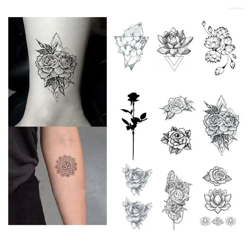 Waterproof Lotus Tattoo Sticker Set For Temporary Tattoos Ulta Flower ...