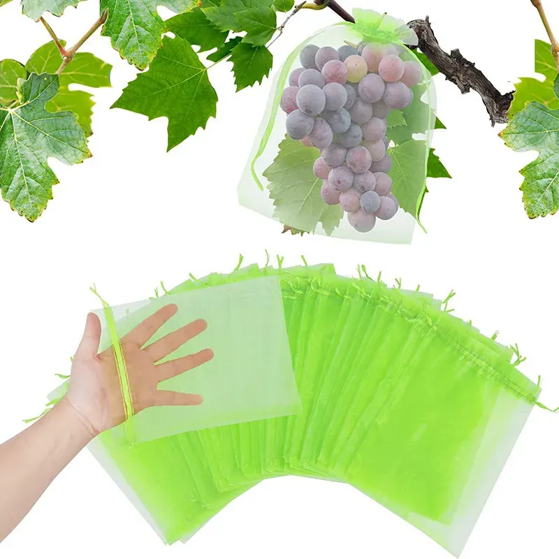 Eco-Friendly Green Mesh Netting Bags with Drawstring for Pest Control ...