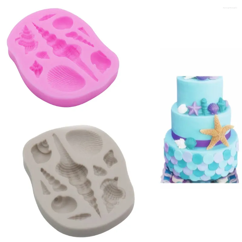Ocean Theme Silicone Cake Molds - Sea Shell, Conch, Starfish Fondant ...