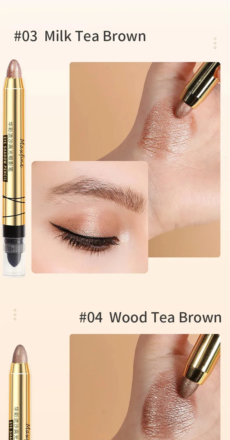 High Gloss Eyeshadow Pencil Double End Beads Bright Flash Eyeshadow ...