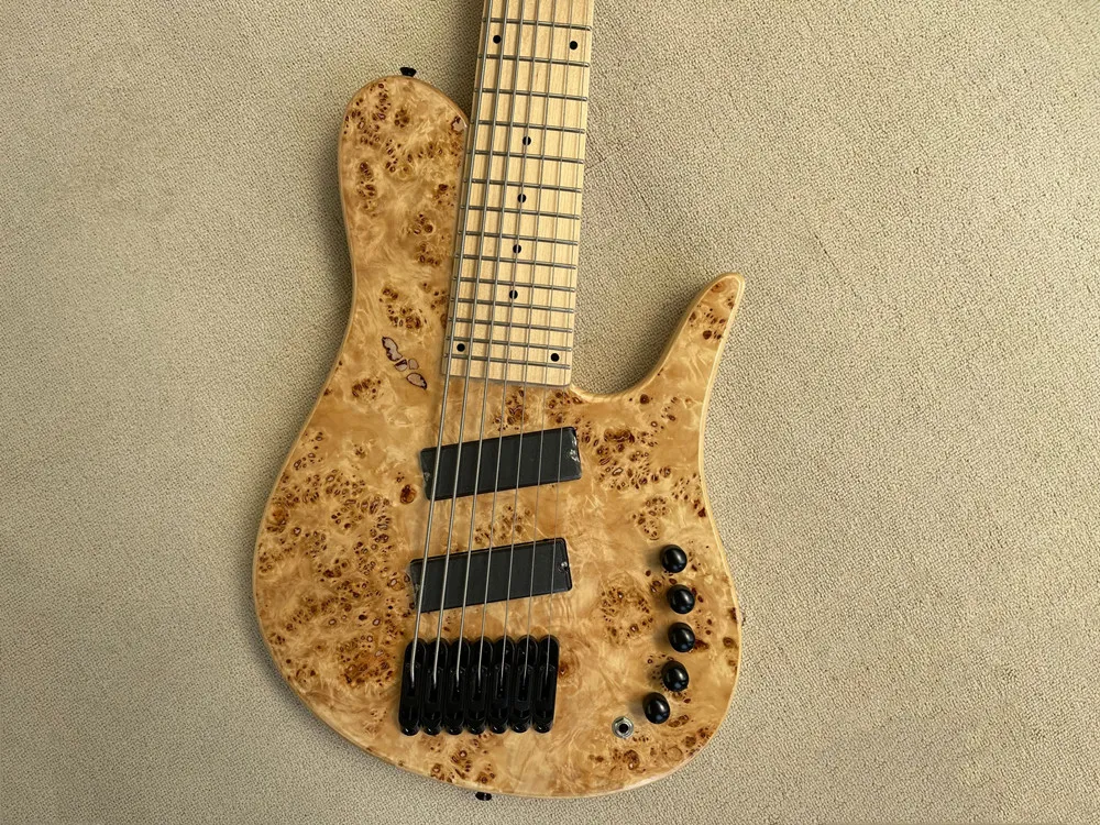 7 String Bass Guitar With Black Hardware And Maple Fretboard: Electric ...