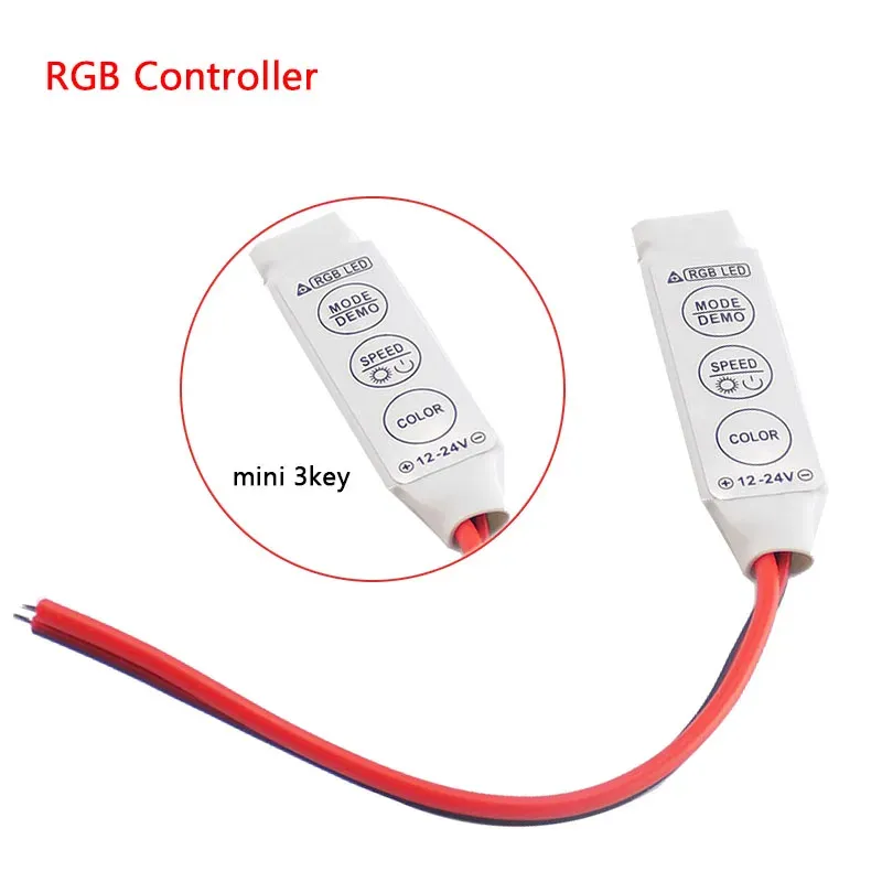 LED RGB Controler DC 12V Mini 3 Key Control Single Color Led Strip ...
