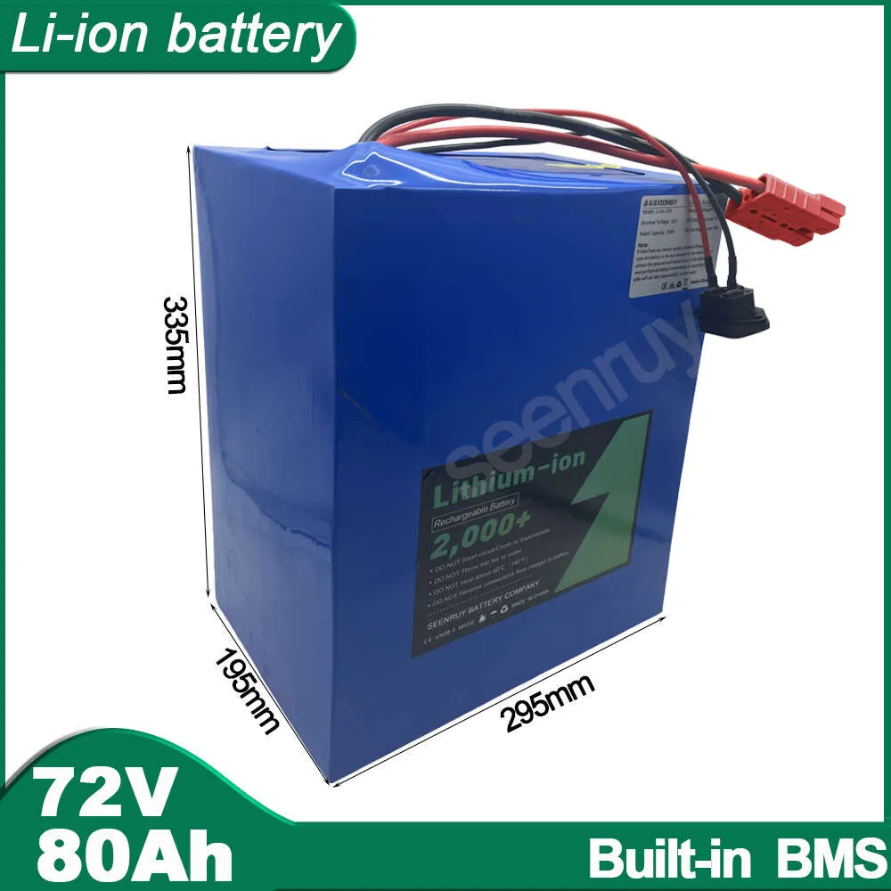 Powerful 72V 80Ah Li Ion Lithium Polymer Battery With Charger For 5000W 9000W Wheelchair ...