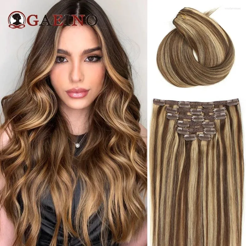 DHgate.com:7Pcs/Set Human Hair Extensions Clip In Highlight Real Remy ...