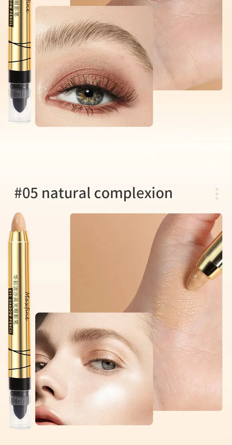 High Gloss Eyeshadow Pencil Double End Beads Bright Flash Eyeshadow ...