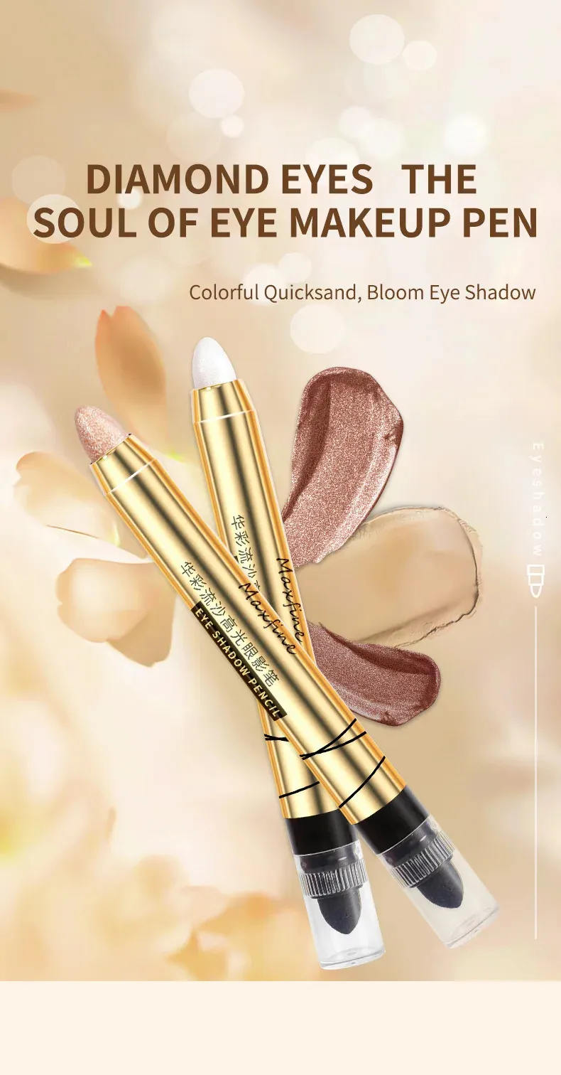 High Gloss Eyeshadow Pencil Double End Beads Bright Flash Eyeshadow ...