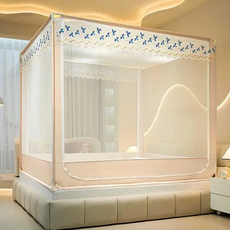 Large Square Modern Mosquito Net Tent With Encrypted Mesh, 3 Doors ...