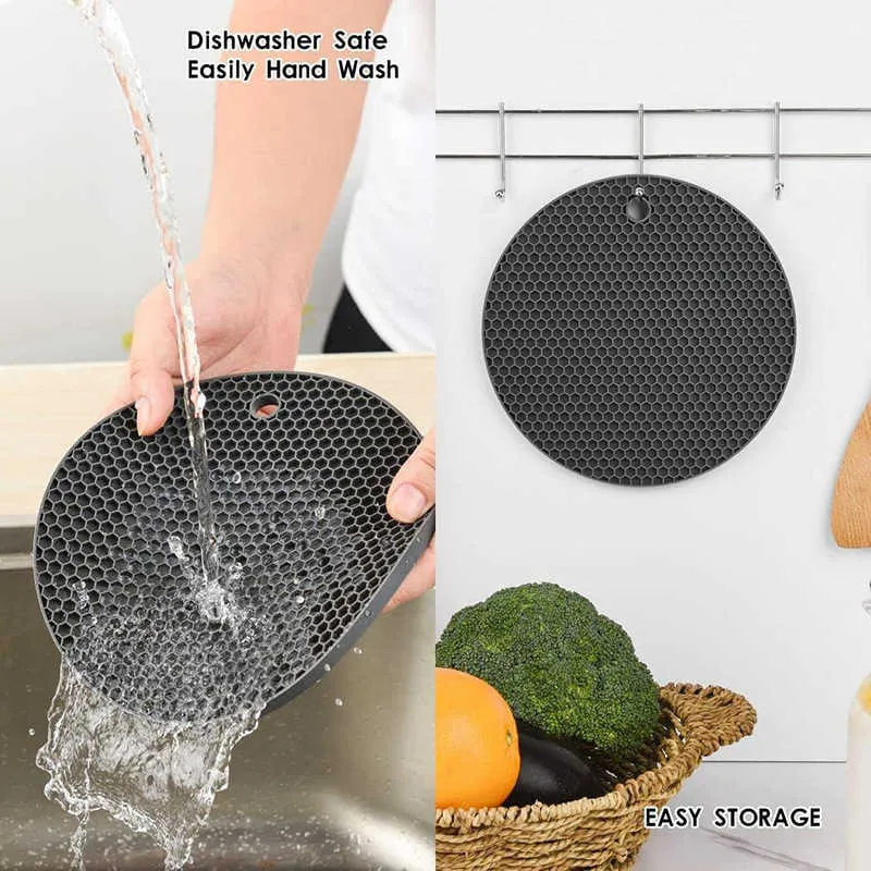 Honeycomb Silicone Table Mat, Non Slip Heat Resistant Dinnerware For ...