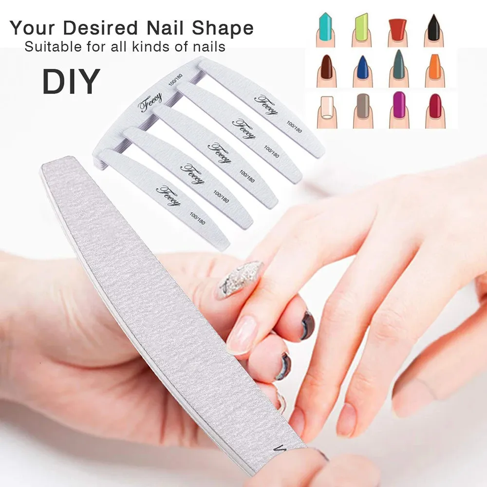 Nail File Buffer Double Side 80/100/150/180/240 Grit Nail Files Buffer ...
