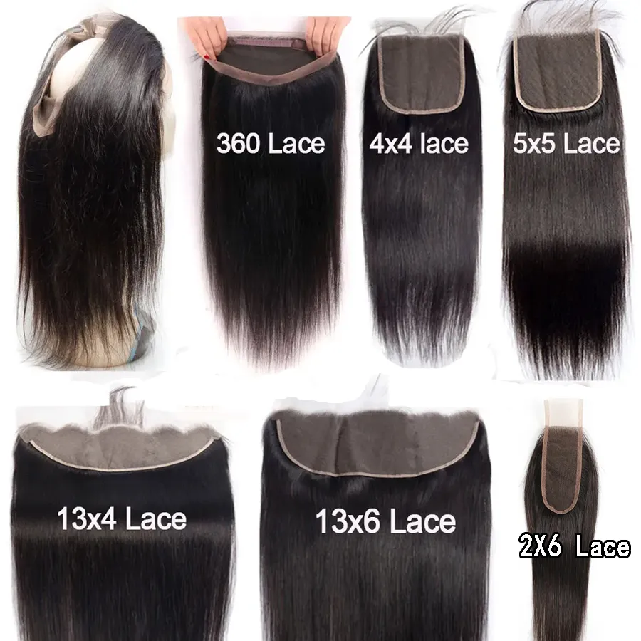 HD Silky Straight Lace Closure: 10A Remy Human Hair Weave with 2x6 4x4 ...