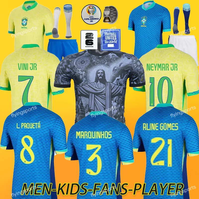 VINI JR Brazil Brazil Soccer Shirt 2022 24/25 Copa America Player ...