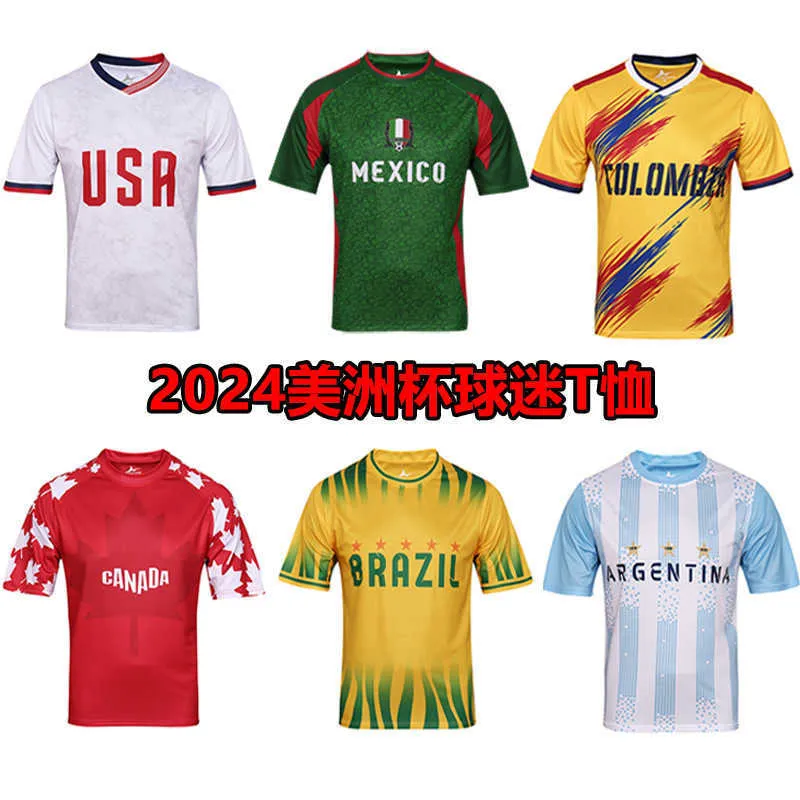 2024 Copa America Cup Football Jersey Short Sleeved Best Fans 2022 T ...