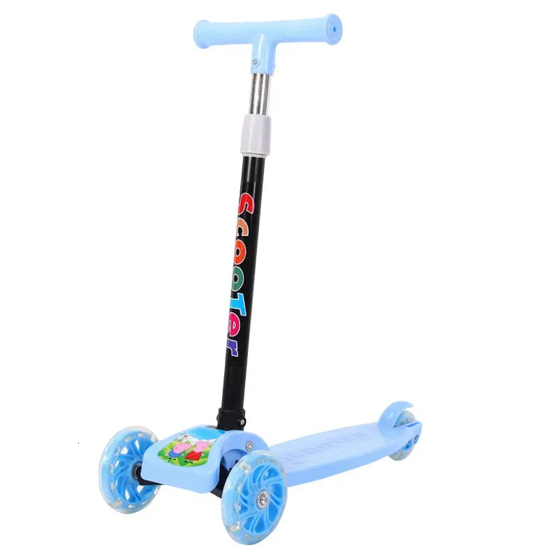 Child Scooter 3 Wheels Folding Foot Scooters LED Balance Bike ...