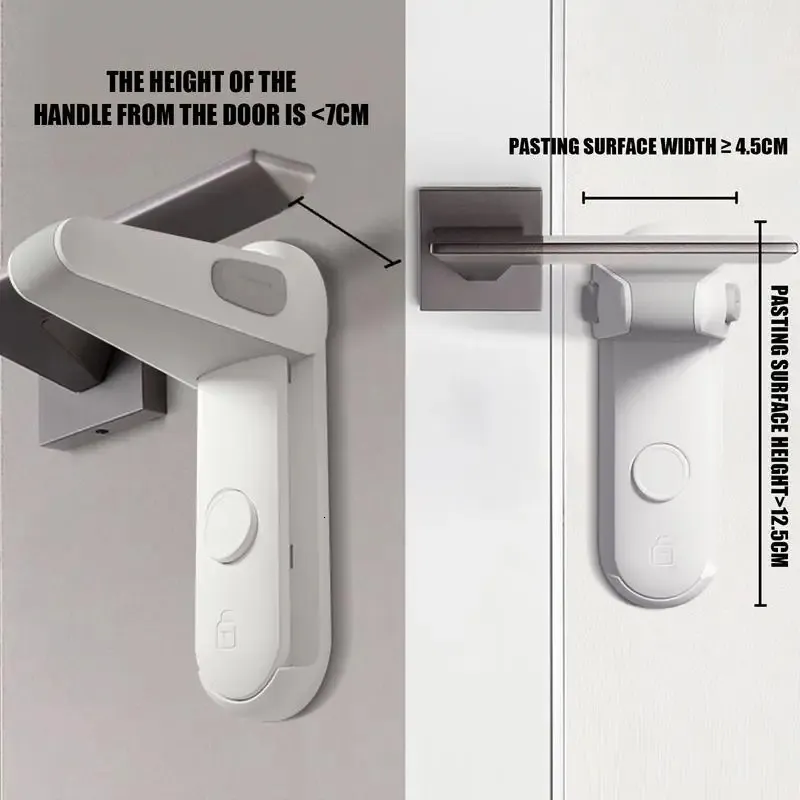 2-Pack Childproof Door Lever Locks - White, Easy Install, Baby Safety ...