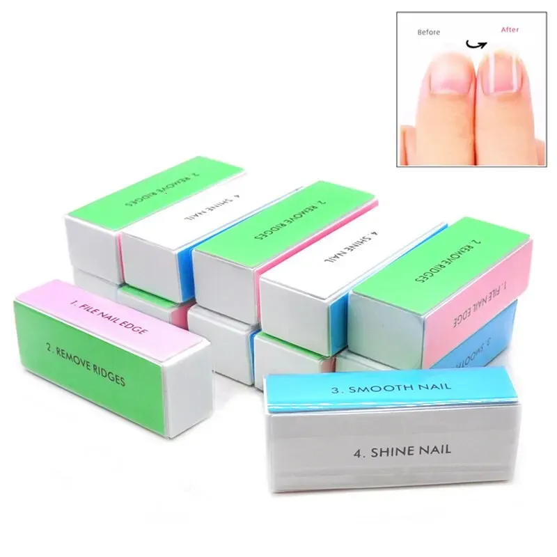 Nail Buffer Block 4 Way Colorful Buffing Block Shine Polisher Nail File ...