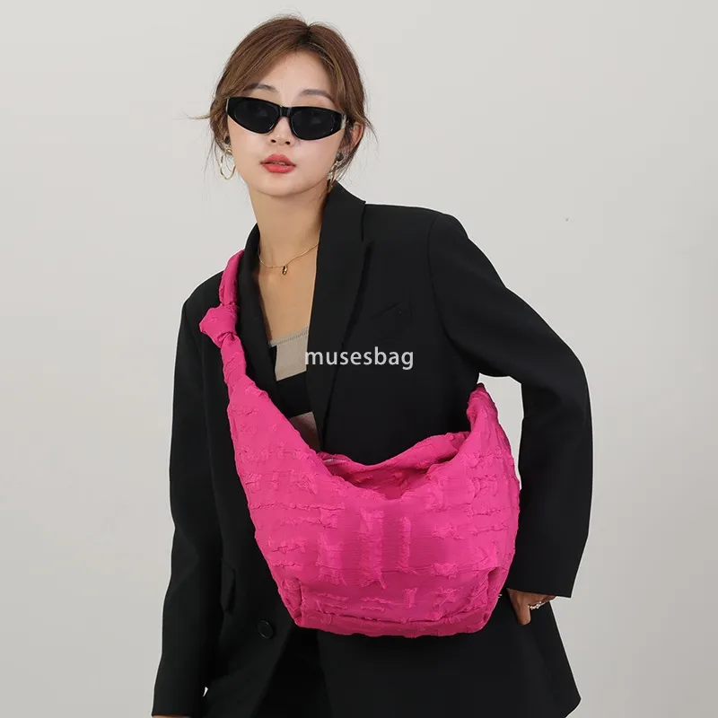 Korean Mesh Bubble Bag Cloud Pleated Dumpling Shoulder Bag For Women ...