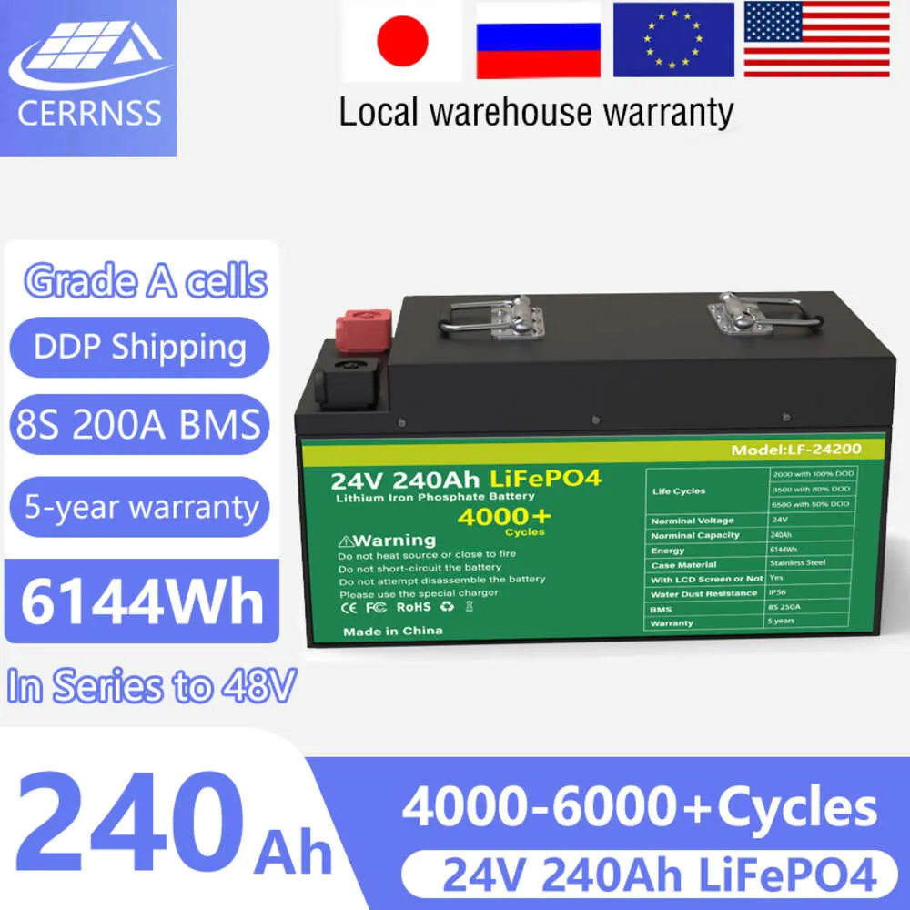 Grade A LiFePO4 Battery 24V 240Ah, 6144Wh Solar RV Power from Dhgate ...