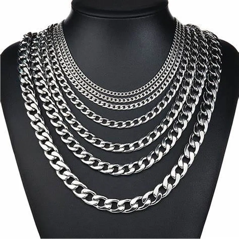 Titanium Steel Chunky Miami Collar Cubano Collar De Acero Inoxidable ...