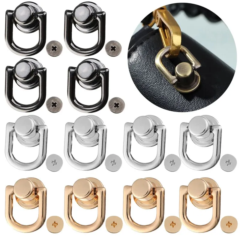D-Shaped Ring Bag Side Clip Buckles, Retro Metal Double D Buckle ...