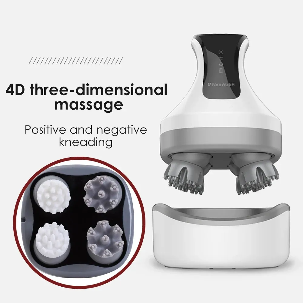 Battery Powered 4D Smart Head Scalp Massager with Red and Blue Light ...
