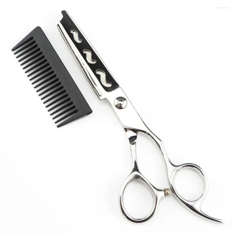 2-in-1 Multifunctional Steel Hair Scissors with Comb Attachment for ...