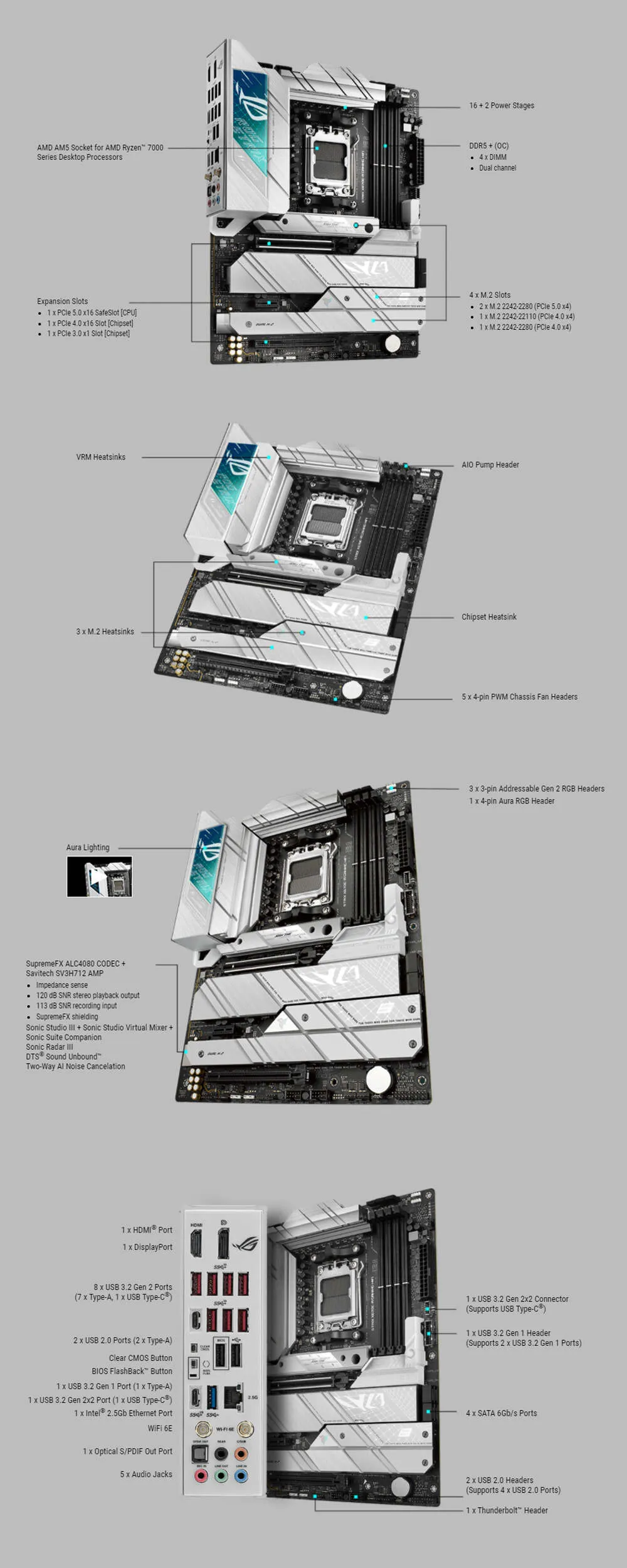 ASUS ROG STRIX X670E A Gaming WiFi DDR5 Socket AM5 Usb C Pcie Card 3.2 ...