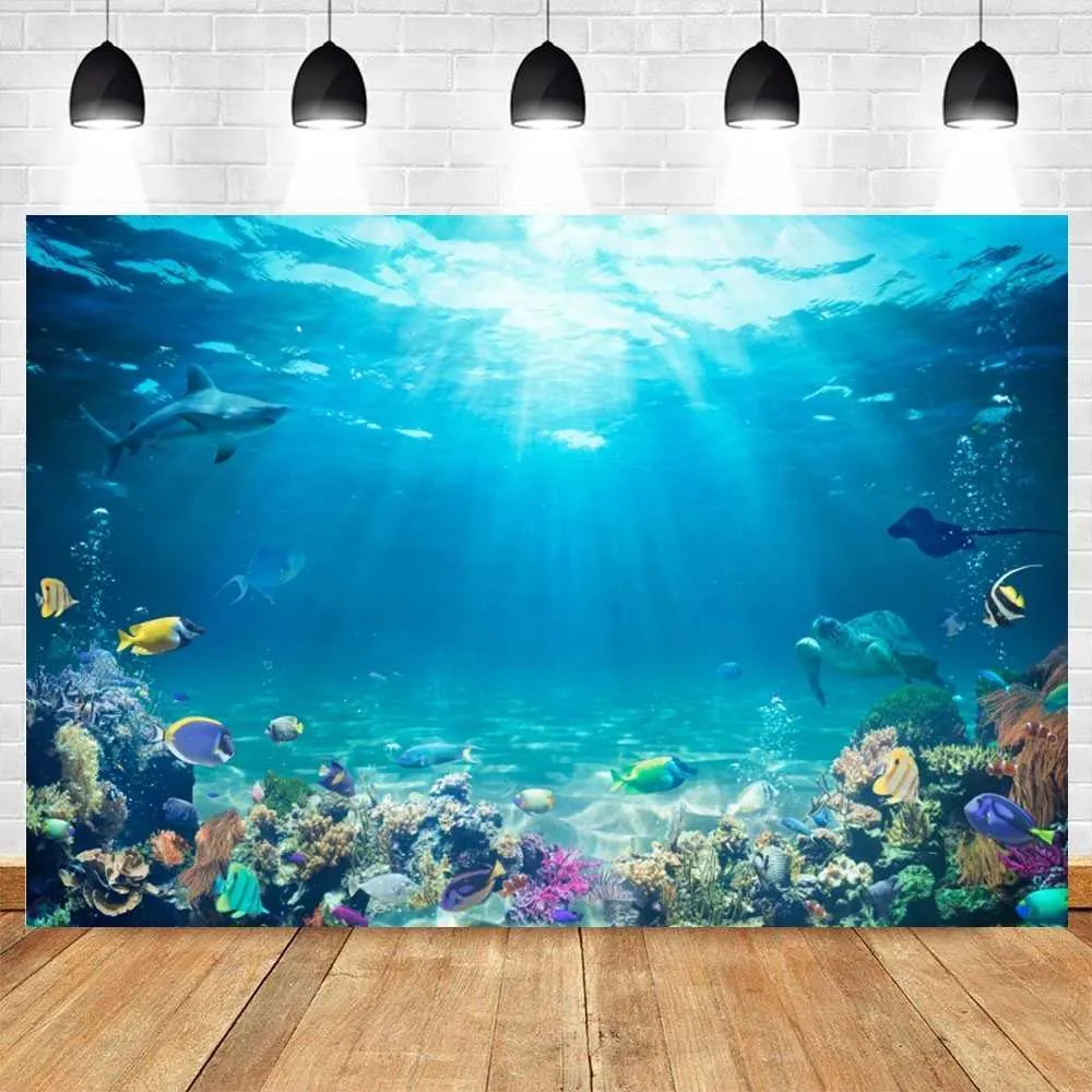 Aquarium Backdrop Undersea Photography Background, Vinyl Fish Tank Decor For Birthday Party ...
