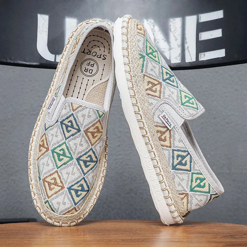 Bulk Men's Fisherman Linen Casual Loafer Shoes Summer Loafers, Sneakers ...