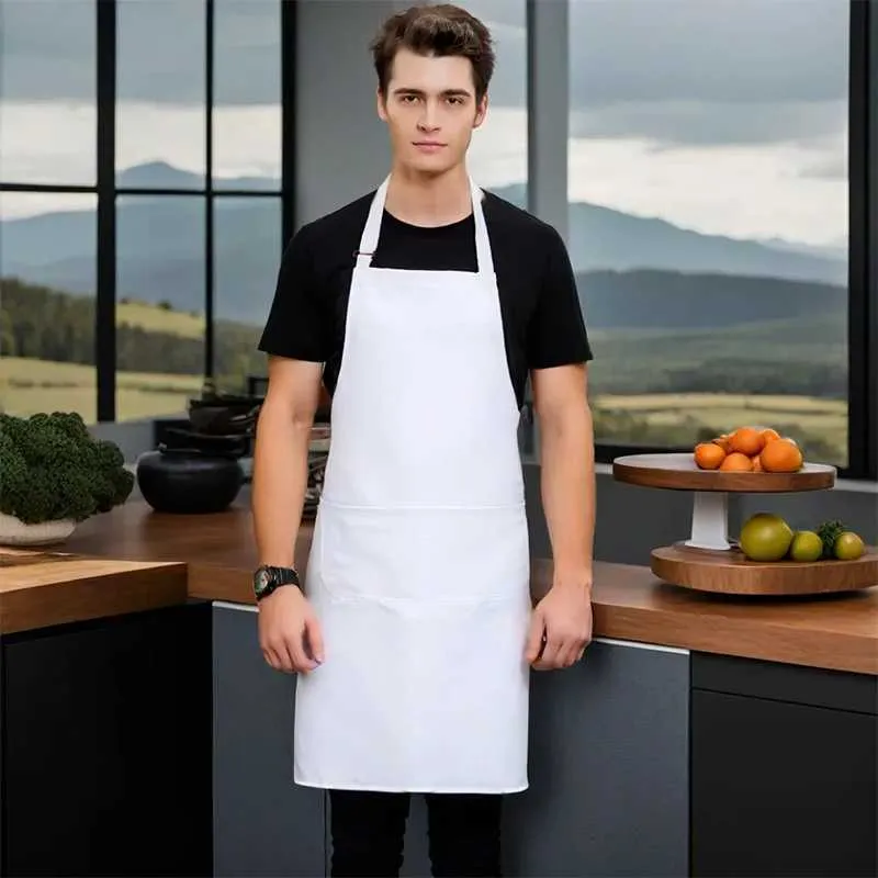 Solid Blue & White Custom Chef Aprons | Personalized Kitchen Apron for ...