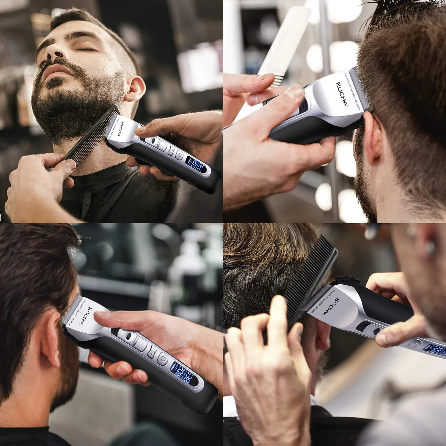 Hair Clipper Unique Shaped Moving Blade Trimmer With LCD Display, USB ...