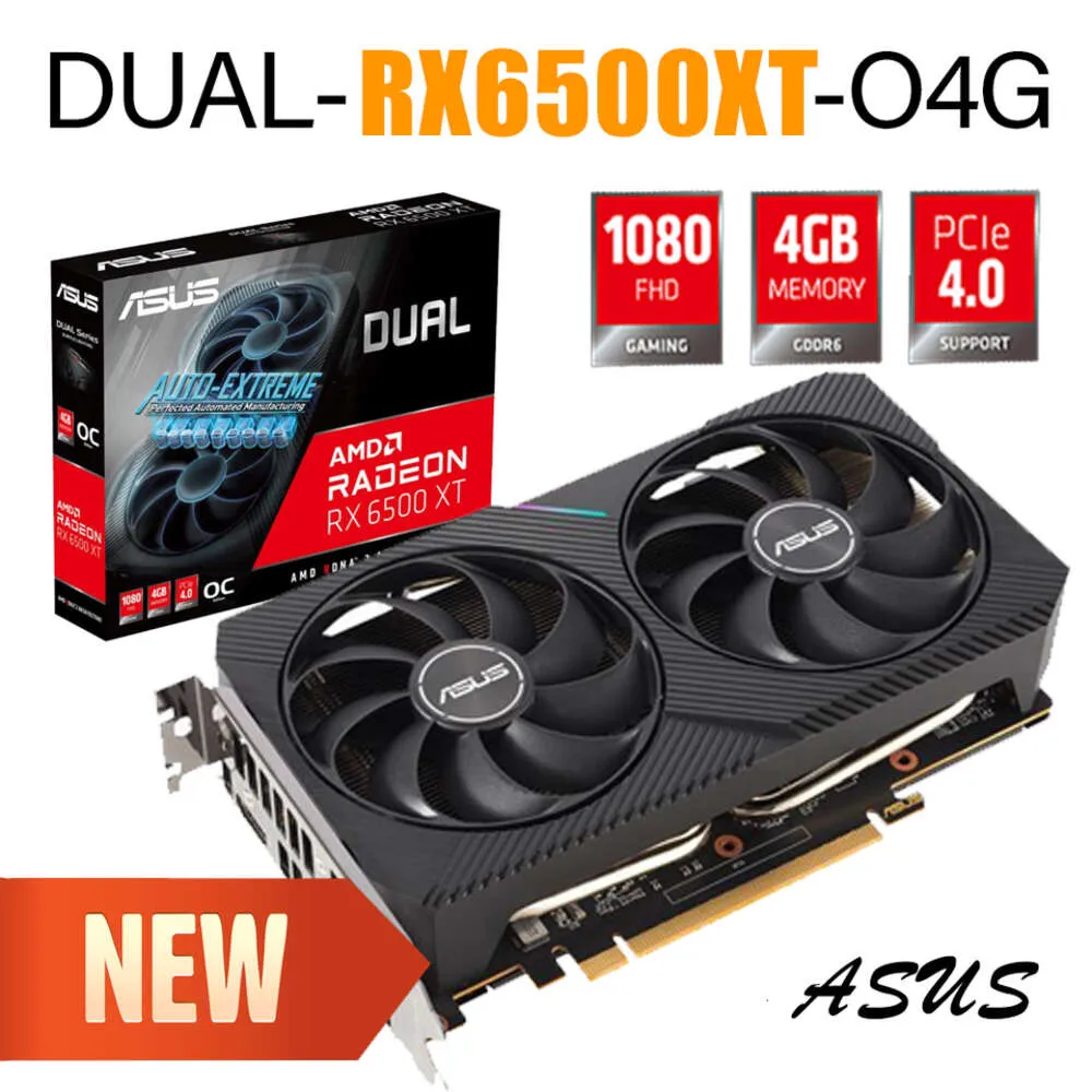 NEW ASUS DUAL RX6500XT O4G Graphic Card 4GB 6500XT 18000MHz GDDR6 64 ...