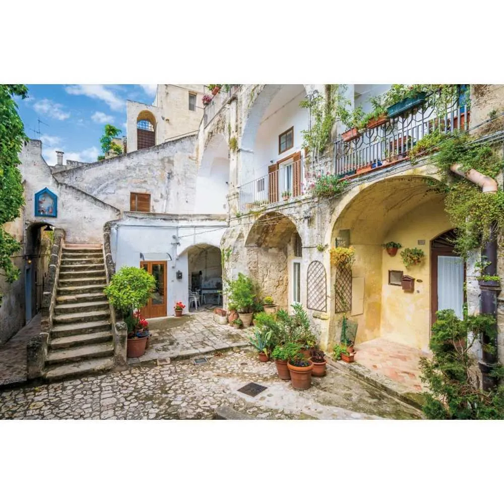 Floral Backdrops Italian Courtyard Photography Background, Rustic Town ...