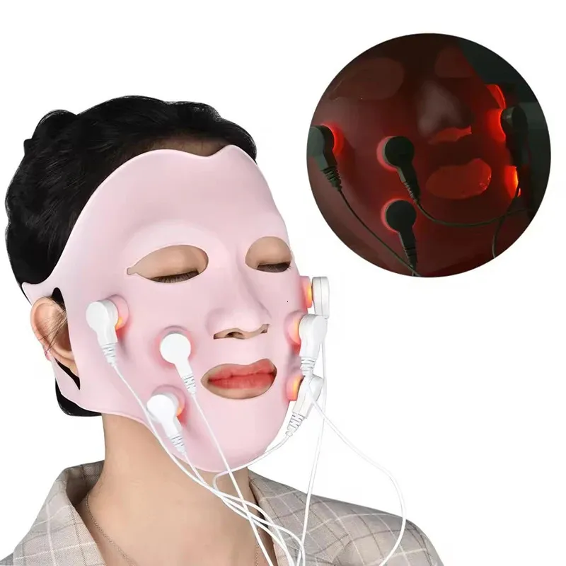 LED Facial Mask Red Light Therapy Vibrating Massager Phototherapy Led ...