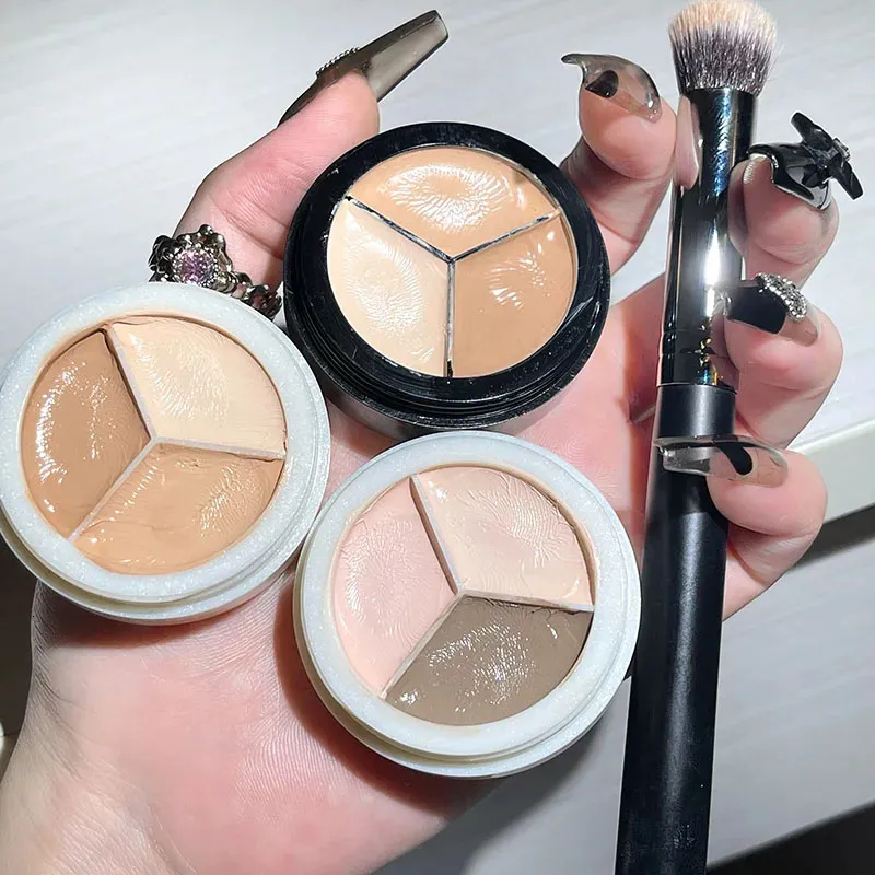 3-color Concealer Palette Moisturizing Cover Dark Circles and Acne ...