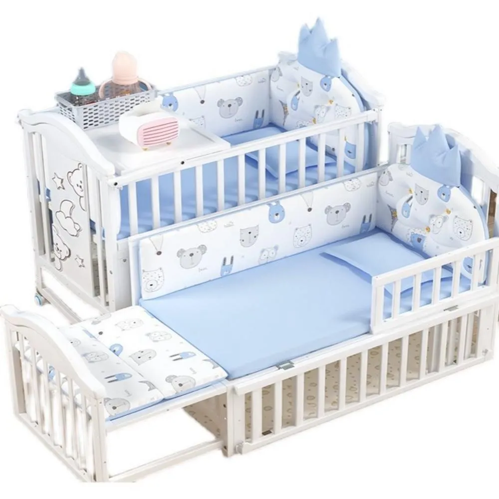 Foldable Solid Wood Nursery Crib Sets Multifunctional From Jxzbamboo ...