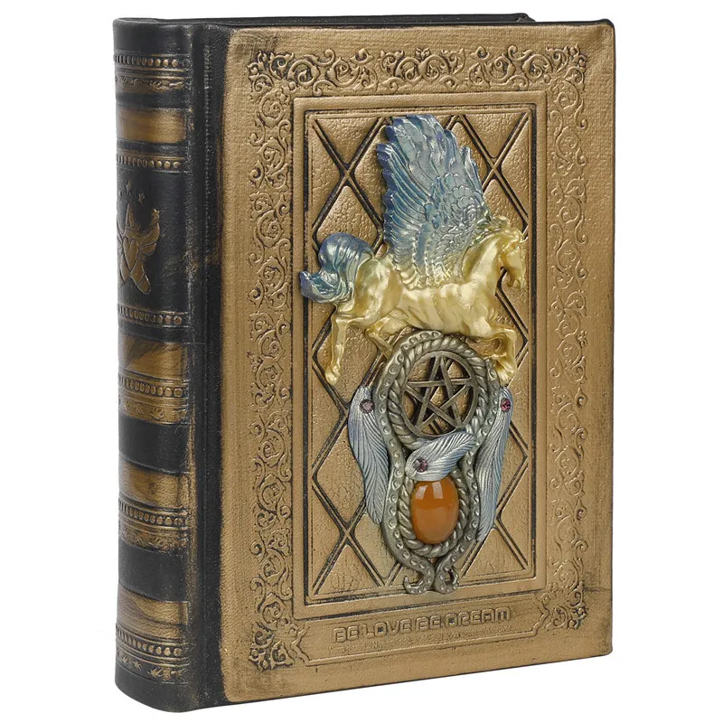 DHgate.com:Black Cat Crystal Notebook: Natural Stone Inlaid Pegasus ...