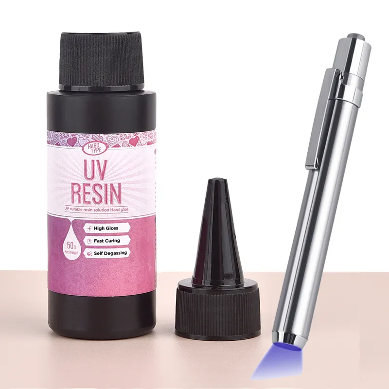 UV Clear Hard Epoxy Resin Glue for Jewelry, Glass, Wood - Quick-Drying ...