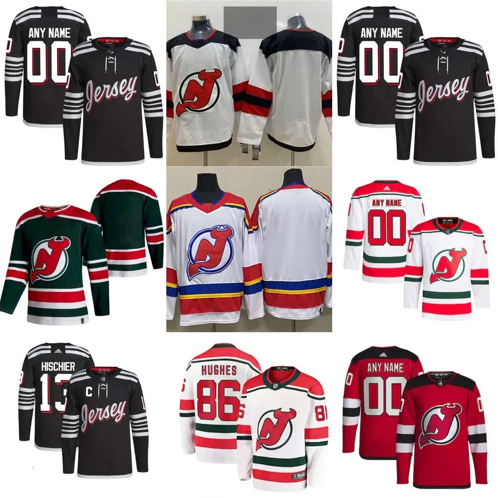 New Jersey Custom Devils Hockey Jerseys 96 Timo Meier 91 Dawson Mercer ...