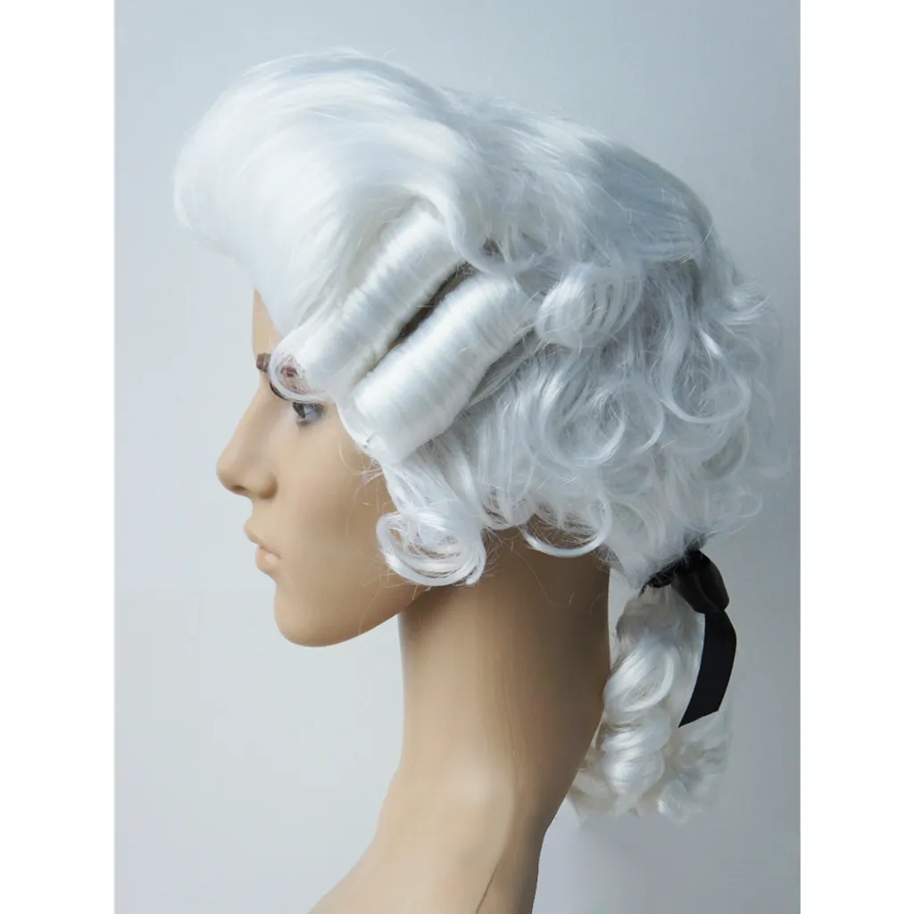 White Baroque Men's Wig Elizabethan Victorian Party Cosplay Fancy Dress ...