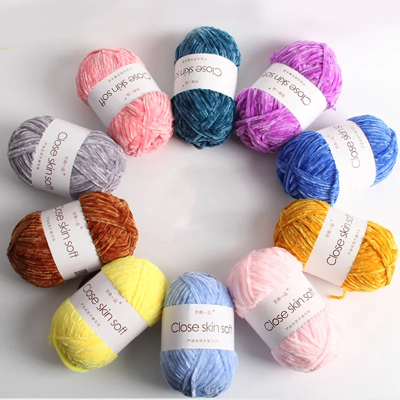100g Chenille Velvet Wool Thick Warm Yarn for Manual DIY Crochet ...