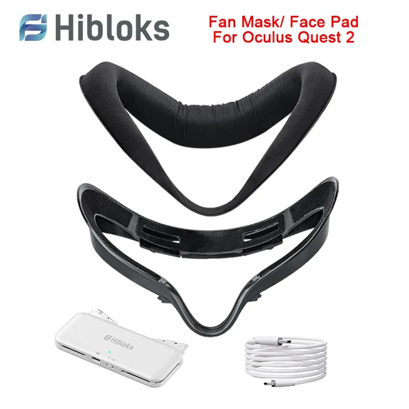 Hibloks VR Mask with Fan Cooler for Quest 2, Facial Interface Face Pad ...
