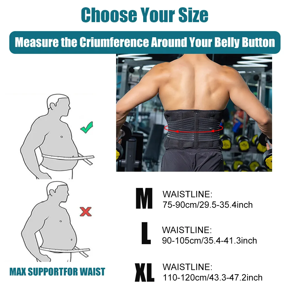 Adjustable Back Brace: Breathable Lumbar Support Belt for Lower Back ...