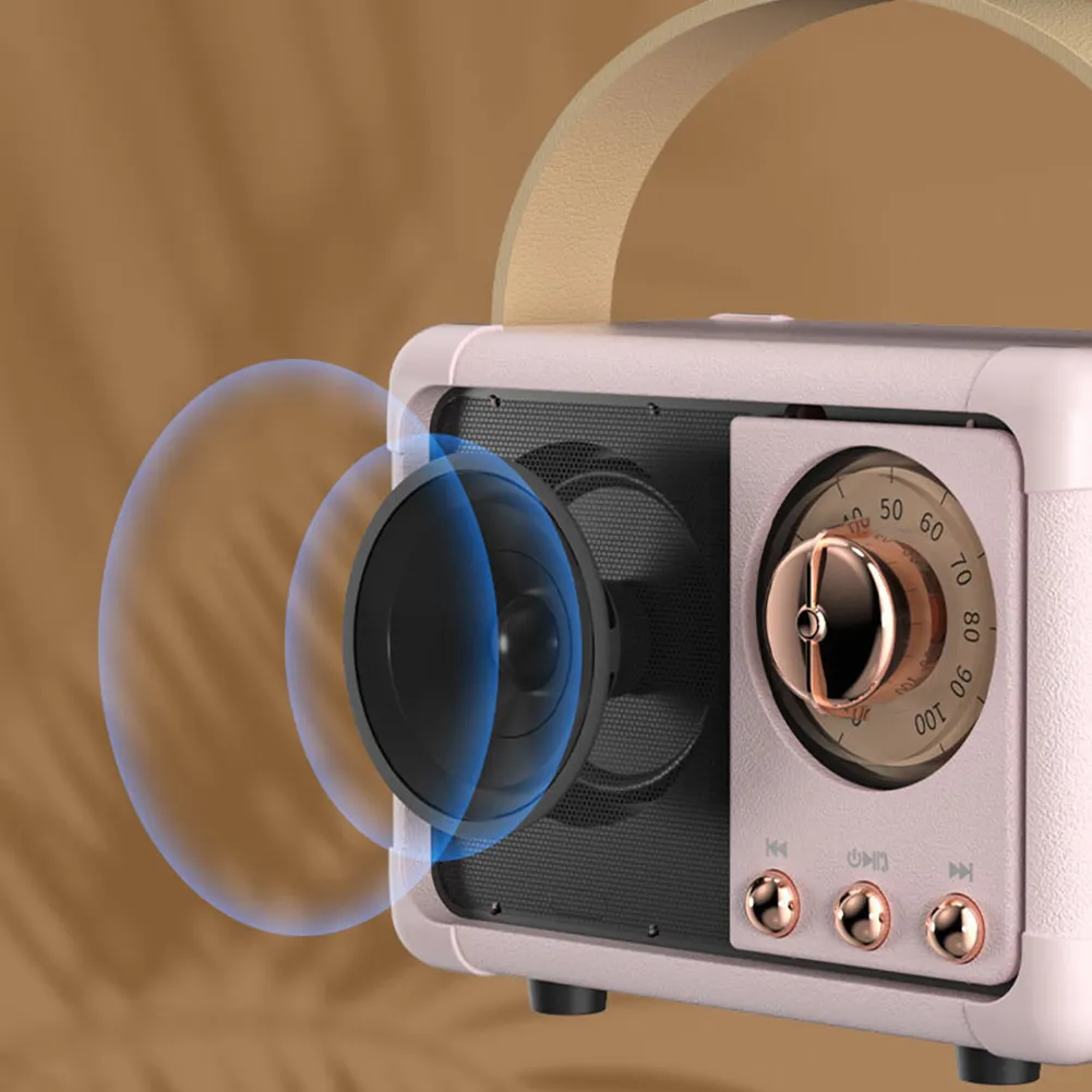 Retro-styled Bluetooth Speaker with Memory Card Slot and AUX Audio ...