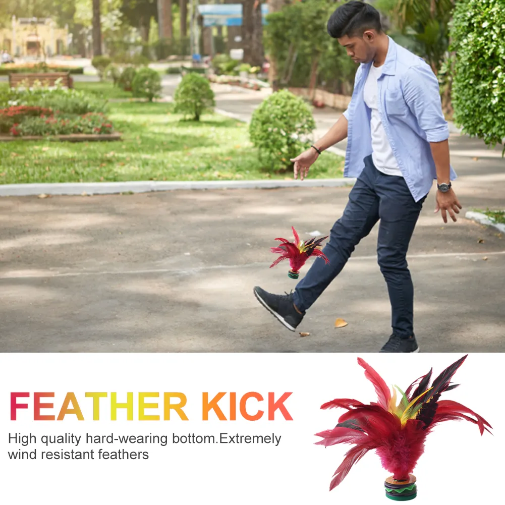 20cm Chicken Feather Shuttlecock For Foot Kicking And Handwheel Hand ...