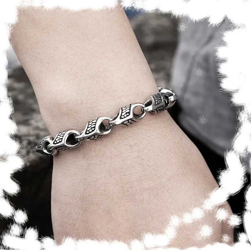 Nordic Viking Pattern Bracelet, Stainless Steel Trend Keel Cuff ...