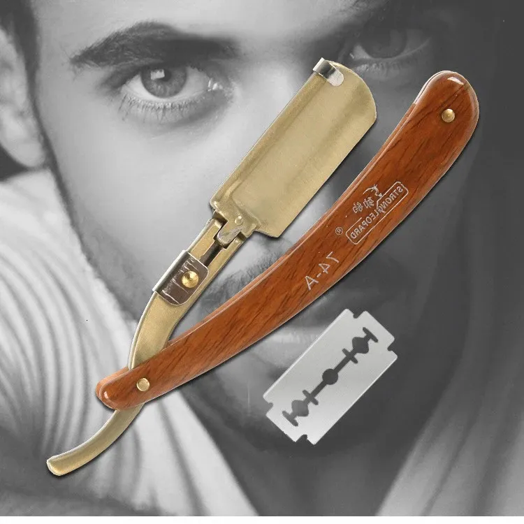 Stainless Steel Folding Shave Knife Handle Beard Straight Razor Hair ...