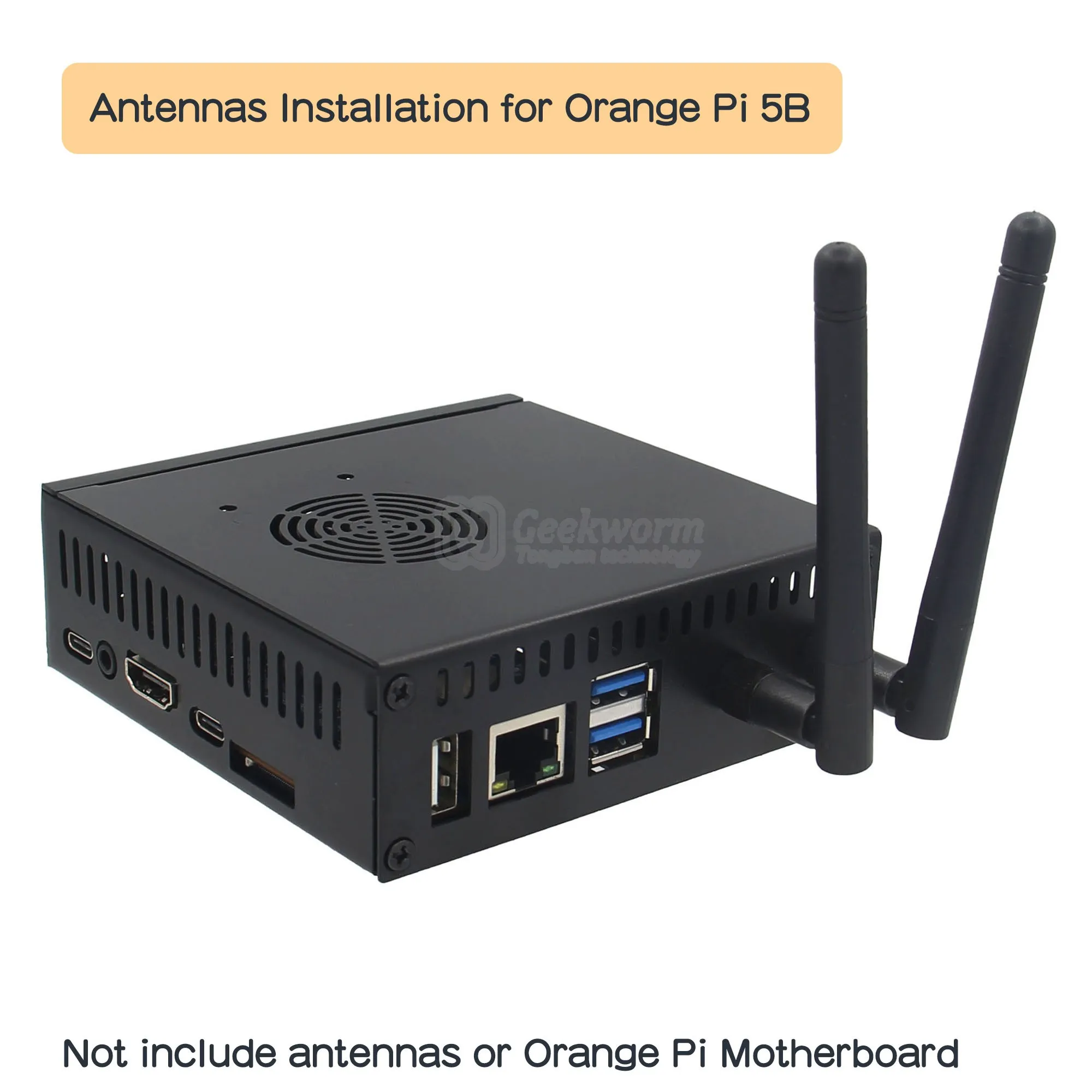 DHgate.com:Geekworm Orange Pi 5/5B Metal Case Kit w/Cooling Fan ...
